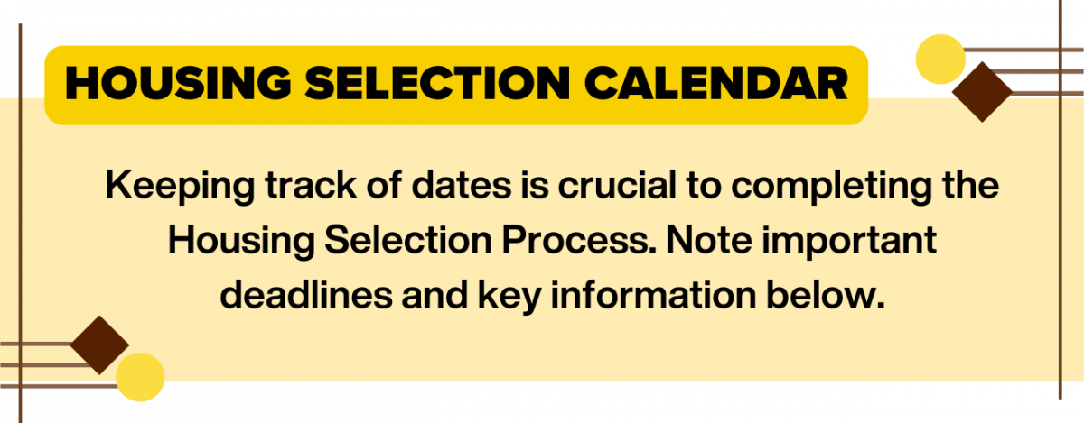 Housing Selection Calendar | Auxiliary Services